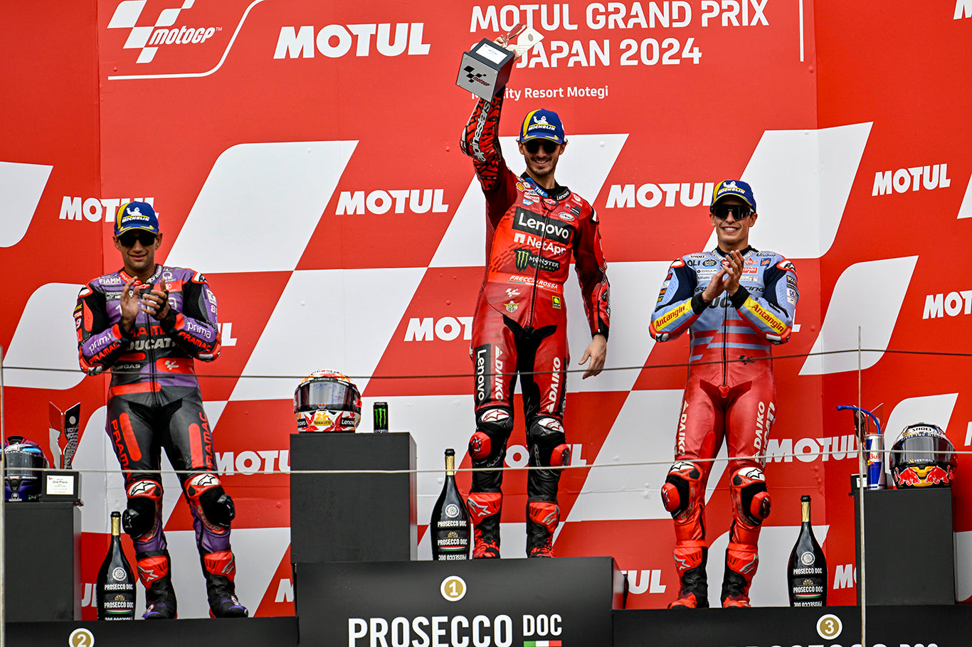 Bagnaia Dominates with Alpinestars Podium Sweep at Motegi
